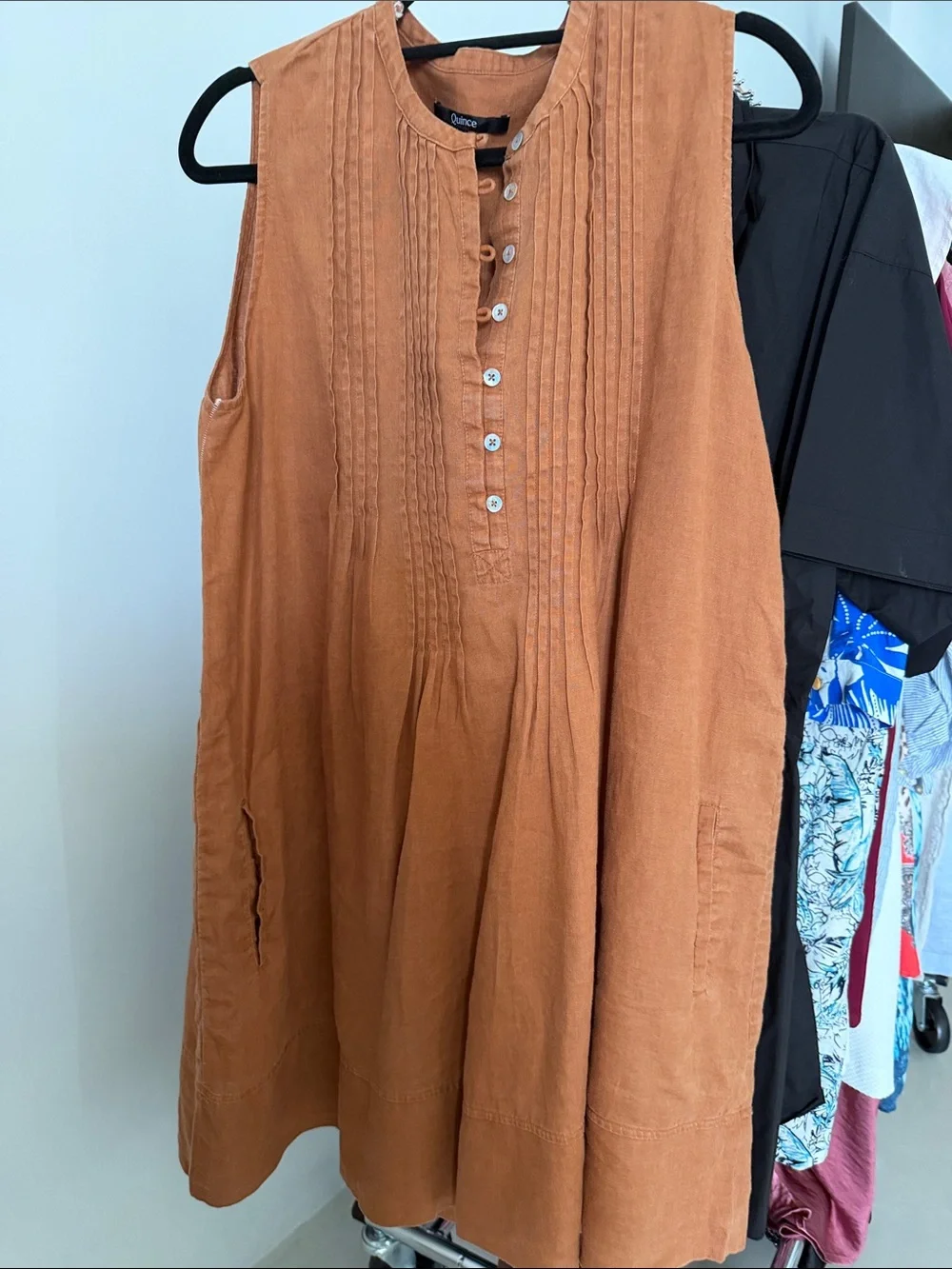 Quince | Dresses | Quince Brown Pintuck Mini Dress | Poshmark